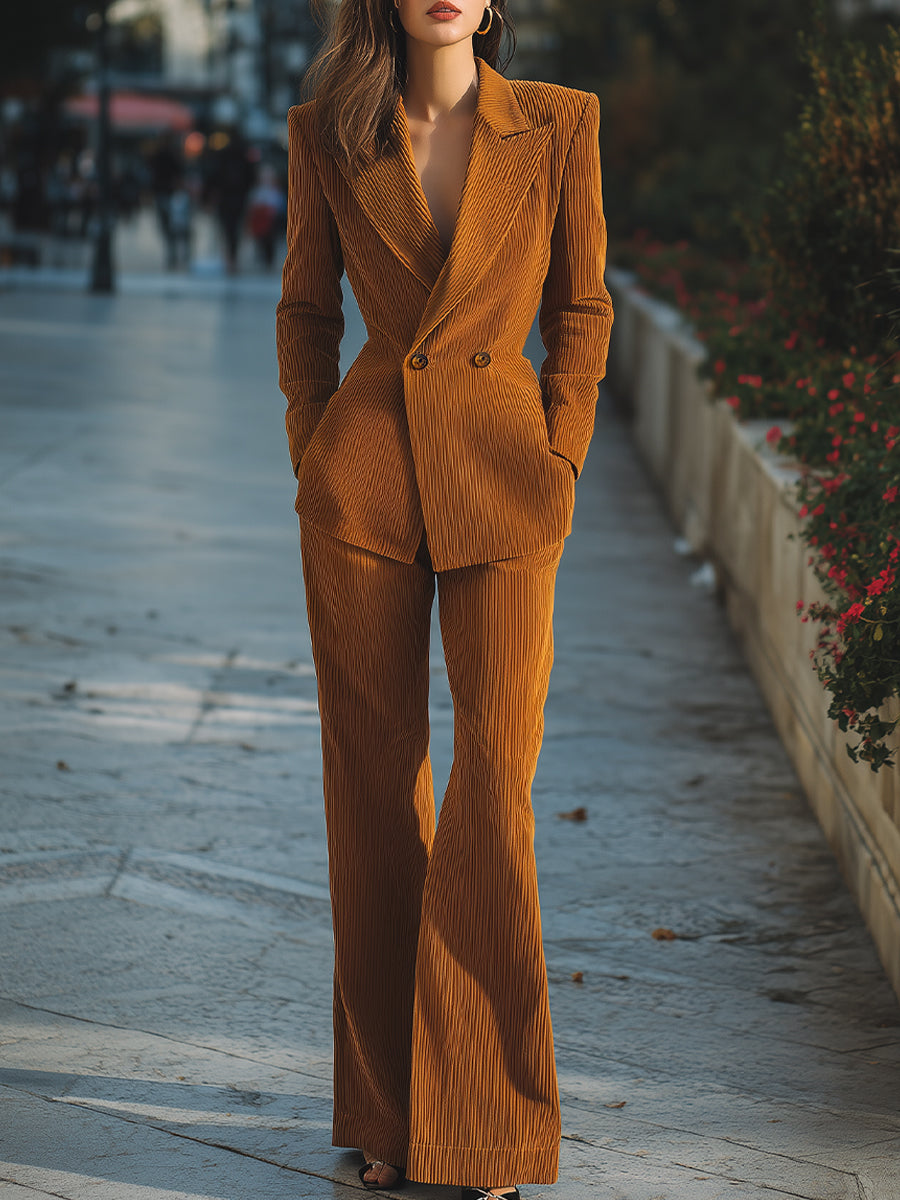 Rust Corduroy Tailored Suit Set – Mooyius